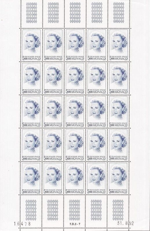 Monaco - 1993 Princess Grace Kelly - 20 Stamp Sheet - Scott #1851 ...