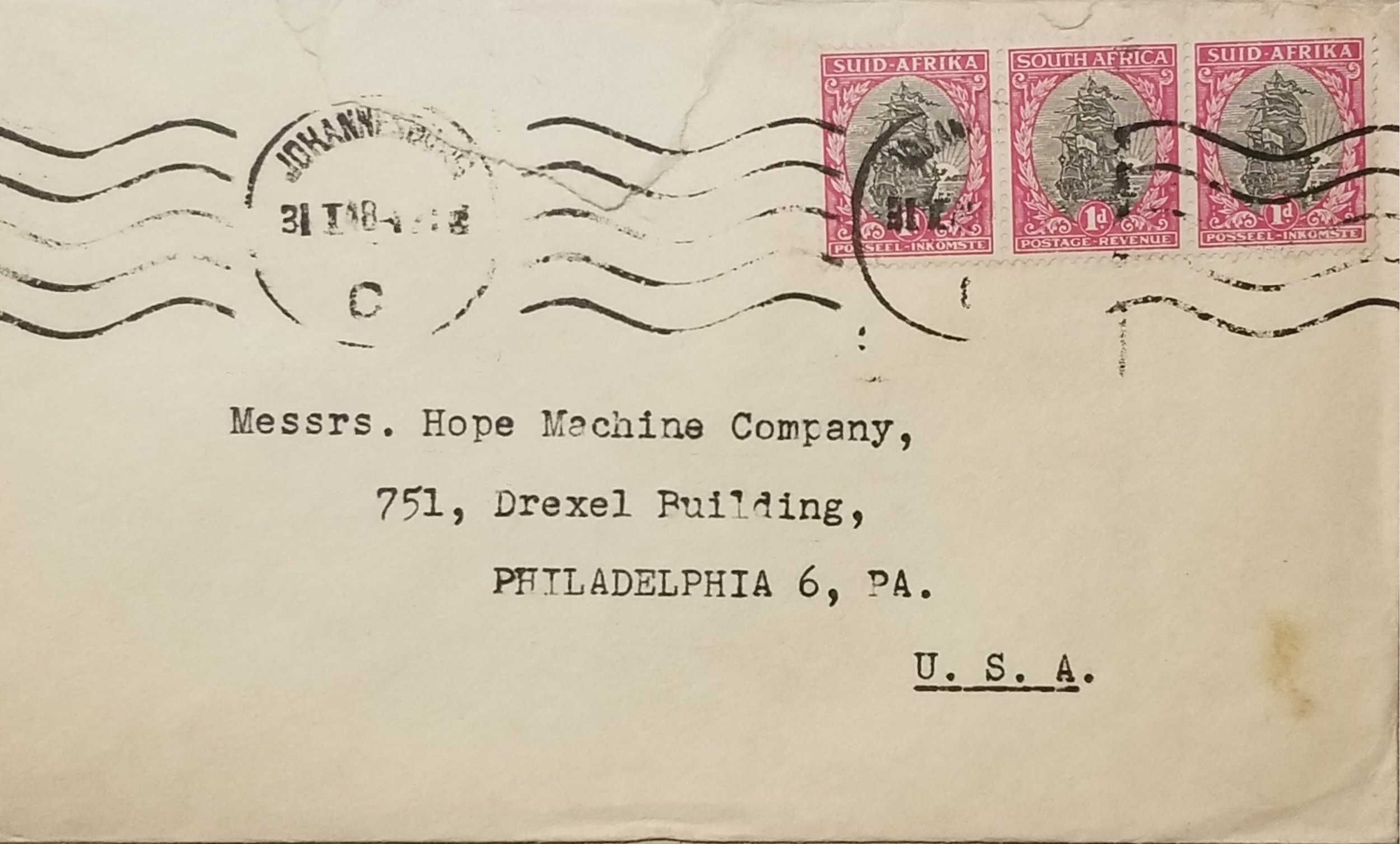 O) 1926 South Africa, Tete Beche, JAN VAN Riebeek´s Ship, Drommedaris ...