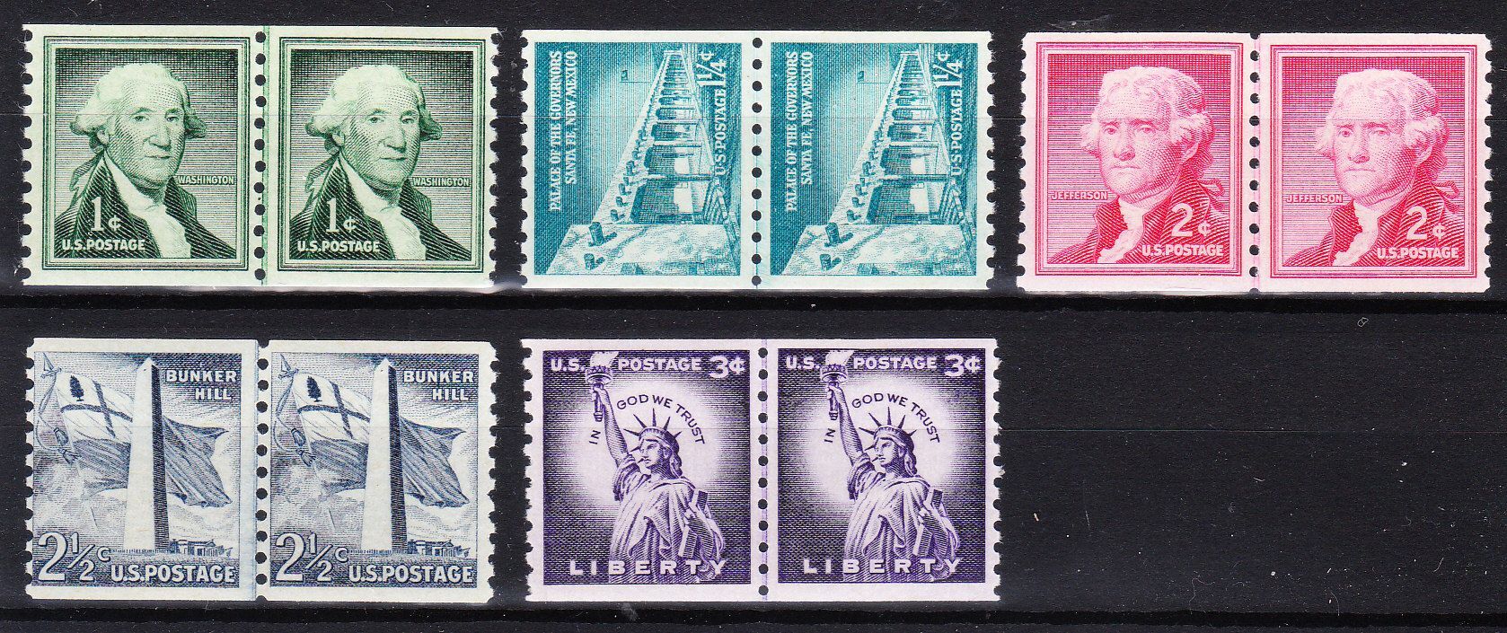 MOstamps - US Liberty Series Coil Line Pairs (5 pair) Mint OG NH - Lot ...