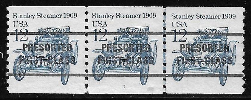 US Stamps: #2132a; 12c Stanley Steamer (Type I, PC w/Lines); #1 PNC3 No ...