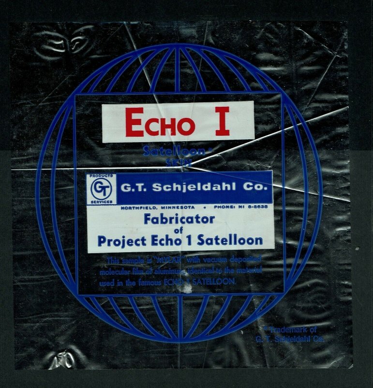 ECHO I balloon skin advertising sample - Lxxxx1 | United States, Stamp ...