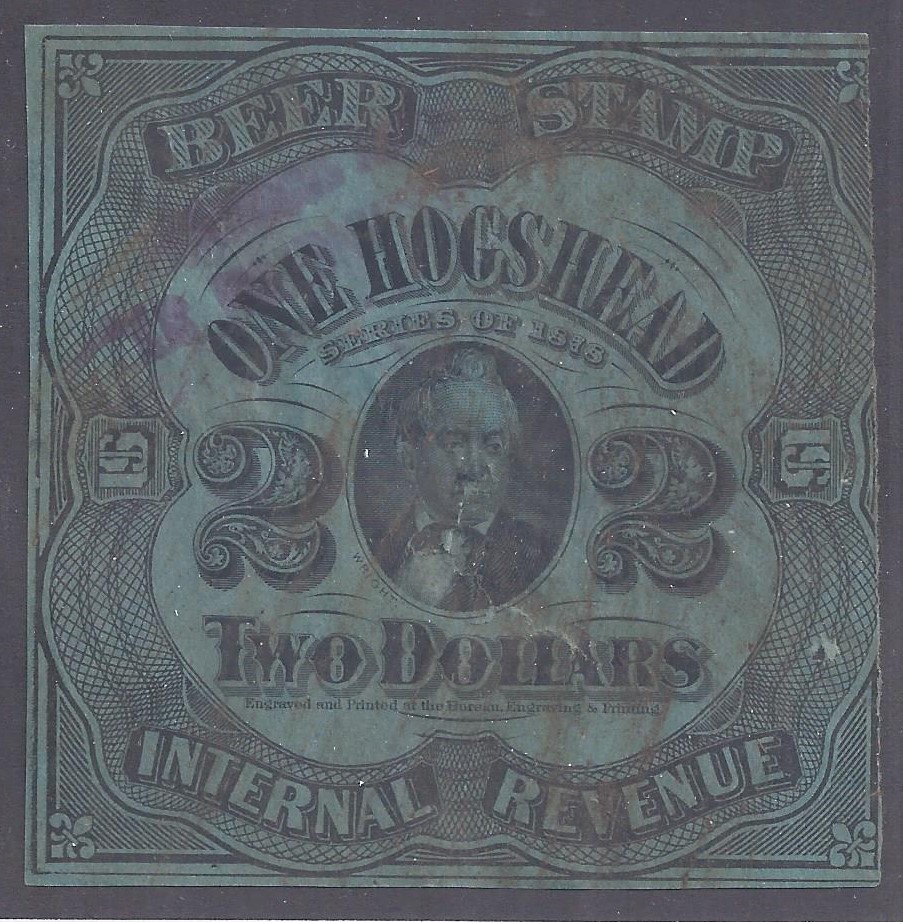 US Beer Stamp Scott #REA81C used light blue paper VF | United States ...