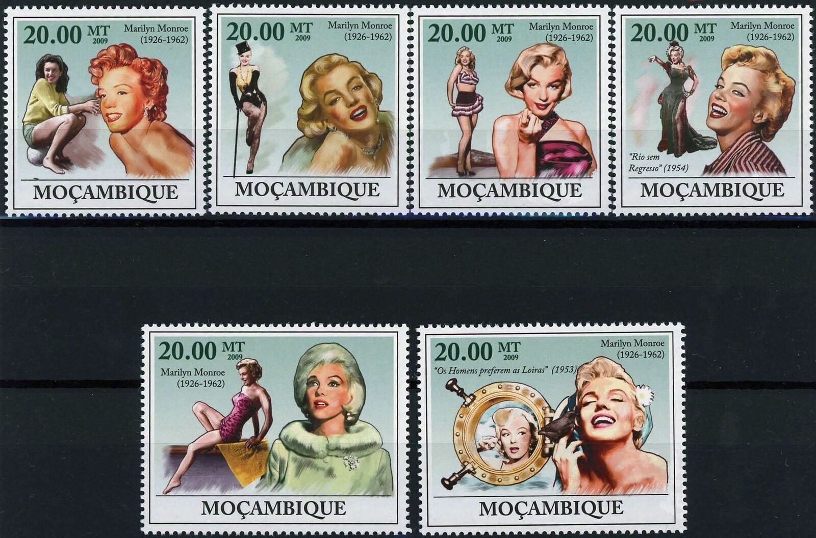 Marilyn Monroe Famous People Actress Serie Set of 6 Stamps Mint NH ...