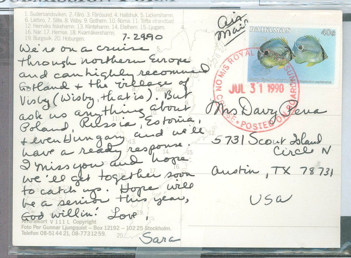 Bahamas sea mail, "posted on board m/s royal vikingsun" | Caribbean ...