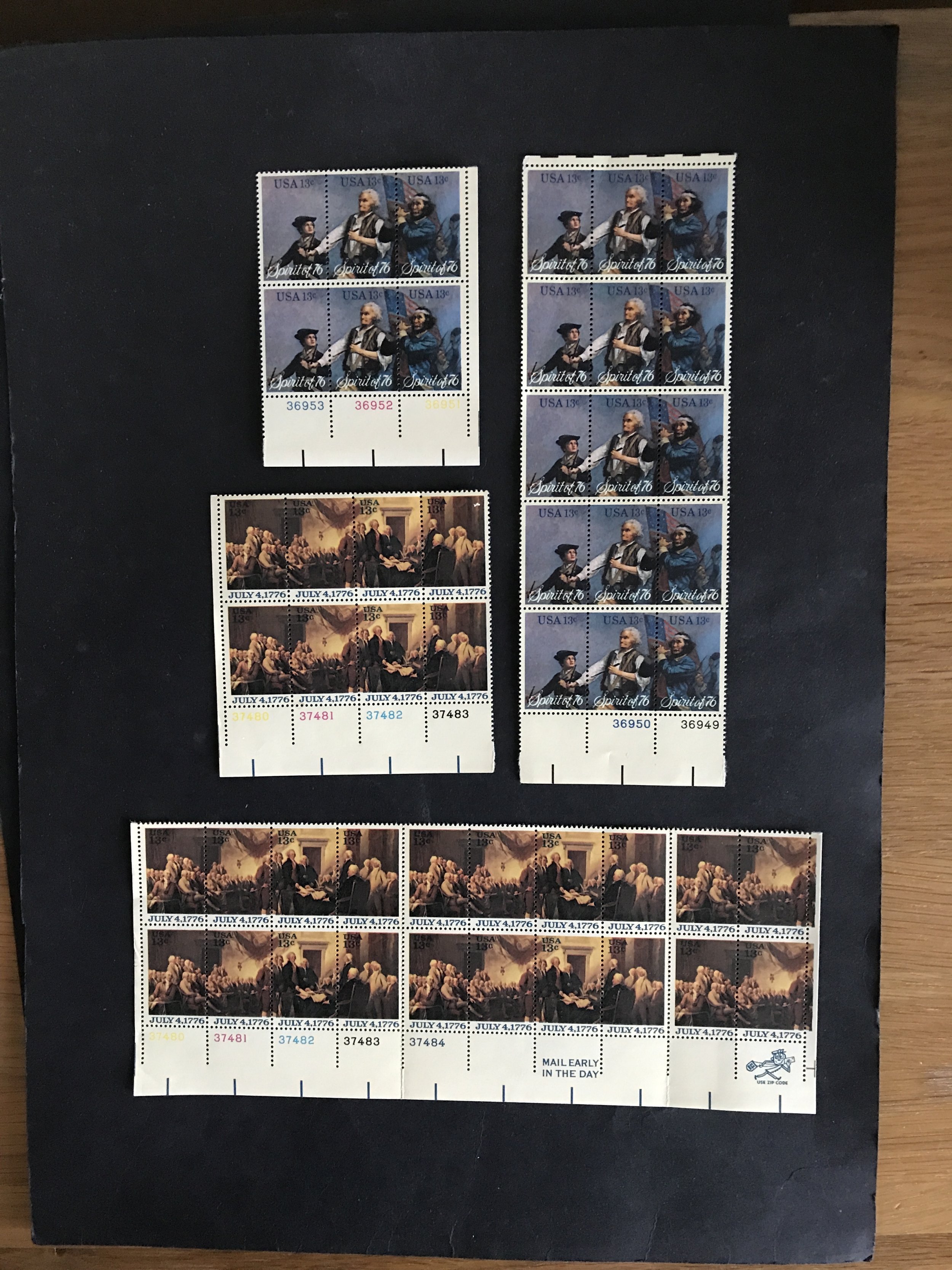 USA 1976 Bicentennial Stamp Plate Number Blocks UM Scott1629/32 Etc ...