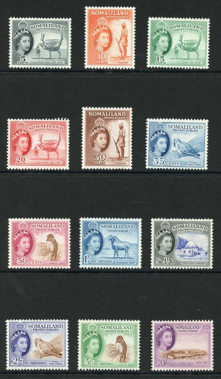 Somaliland SG137/48 Set of 12 just a trace of a hinge mark Cat 120 ...