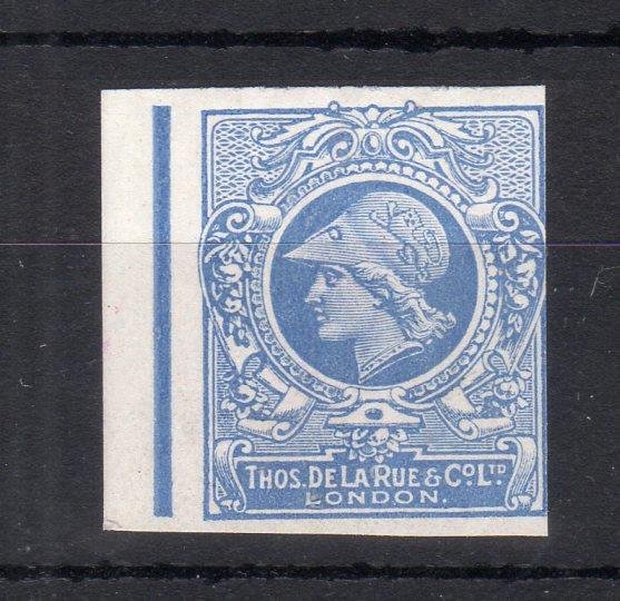 DE LA RUE Minerva Head Essay Unmounted Mint in Blue (Solid Background ...