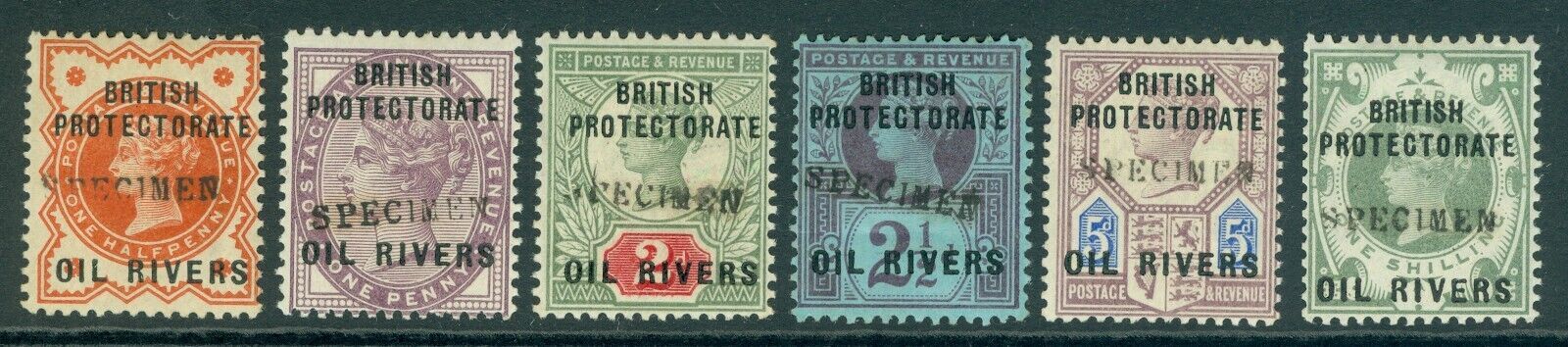 SG 1s-9s Niger Coast protectorate 1892-94 Oil Rivers set of 6 ...