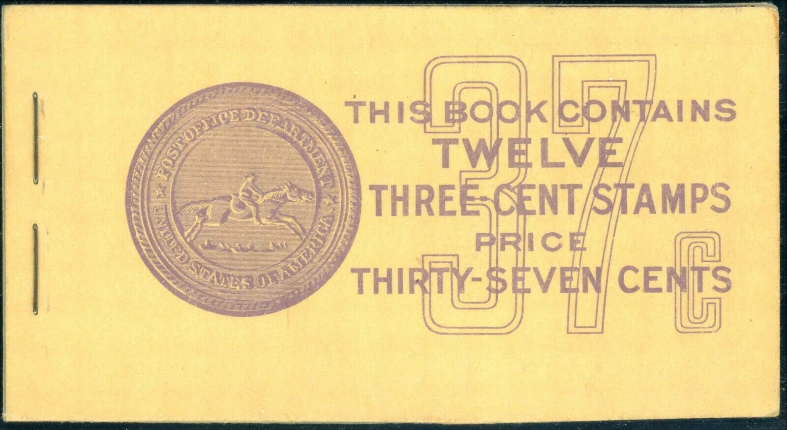 TEST STAMP 1940 TDB3 BEP COMPLETE UNEXPLODED BOOKLET FRAMED TRIANGLES ...