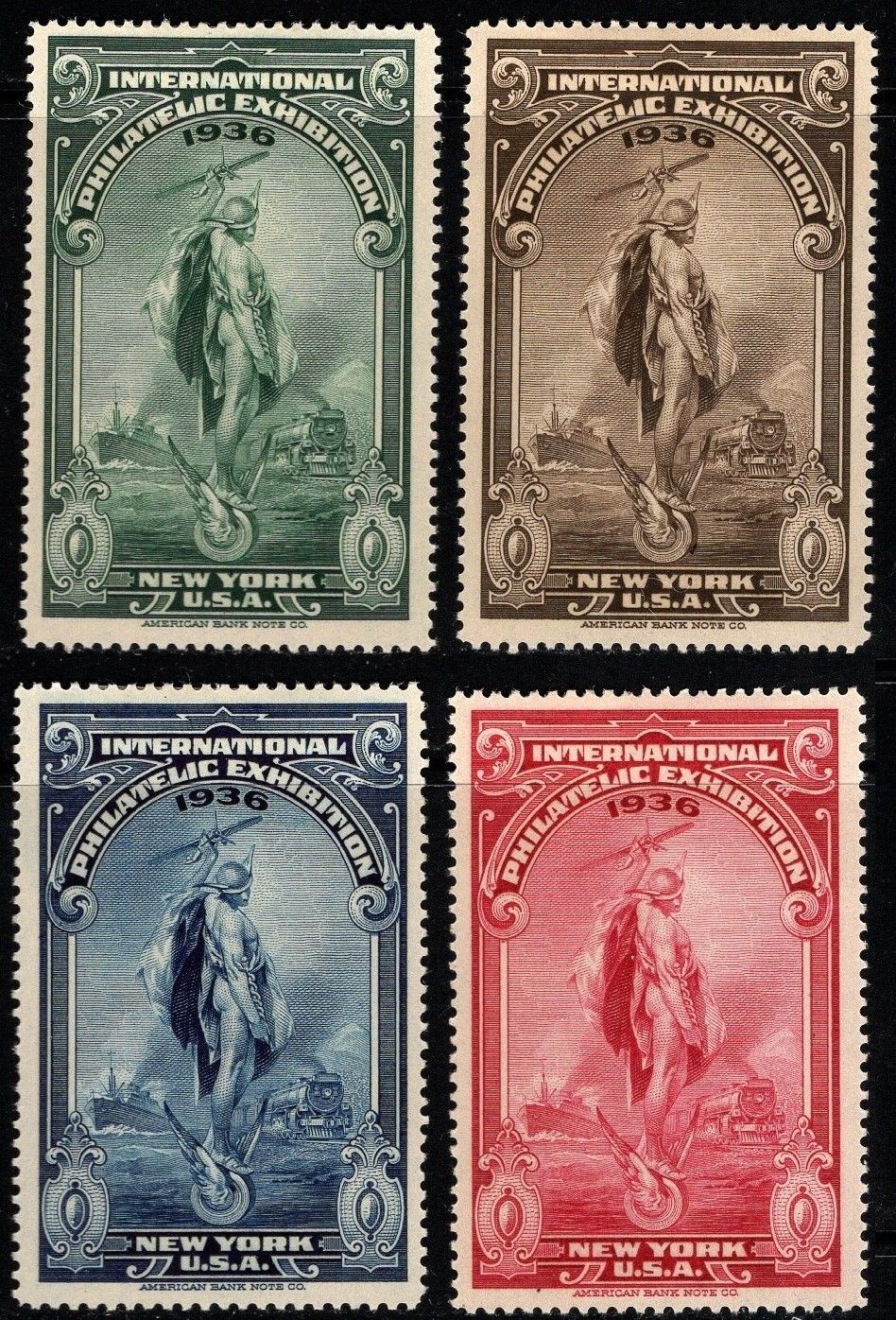 1936 US Poster Stamp International Philatelic Exhibition Set/4 Unused | Specialty Philately ...