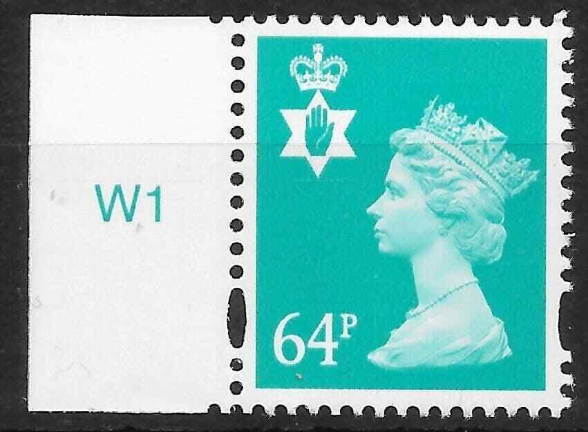 GB Sgni86 1999 Northern Ireland 64p Turquoise-Green W1 Control MNH (R ...