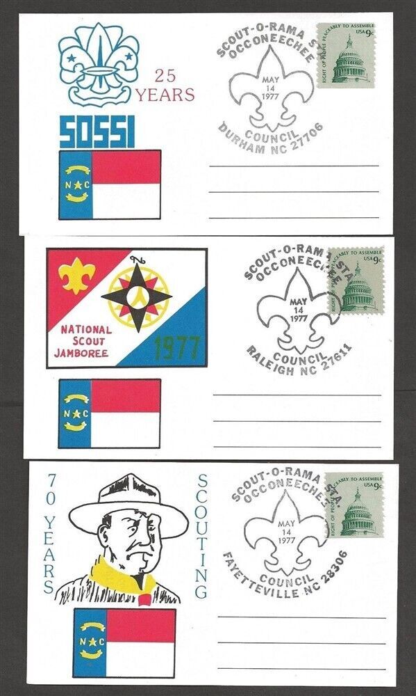 1977 Scouts Occoneechee Scout-o-Rama set 3 diff cities | United States ...