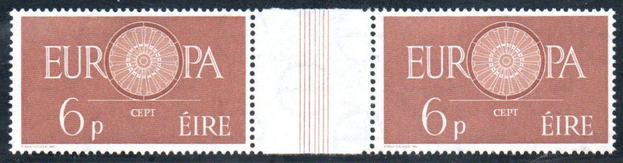 1960 Europa 6d Gutter Pair, brilliantly fresh MNH and once lightly ...