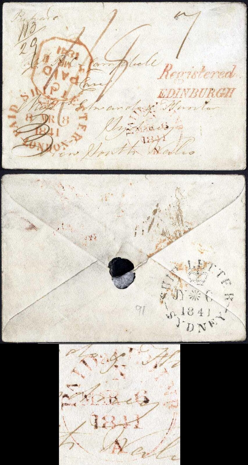 The Earliest Known British Overseas Registered Letter 6/3/1841 to ...