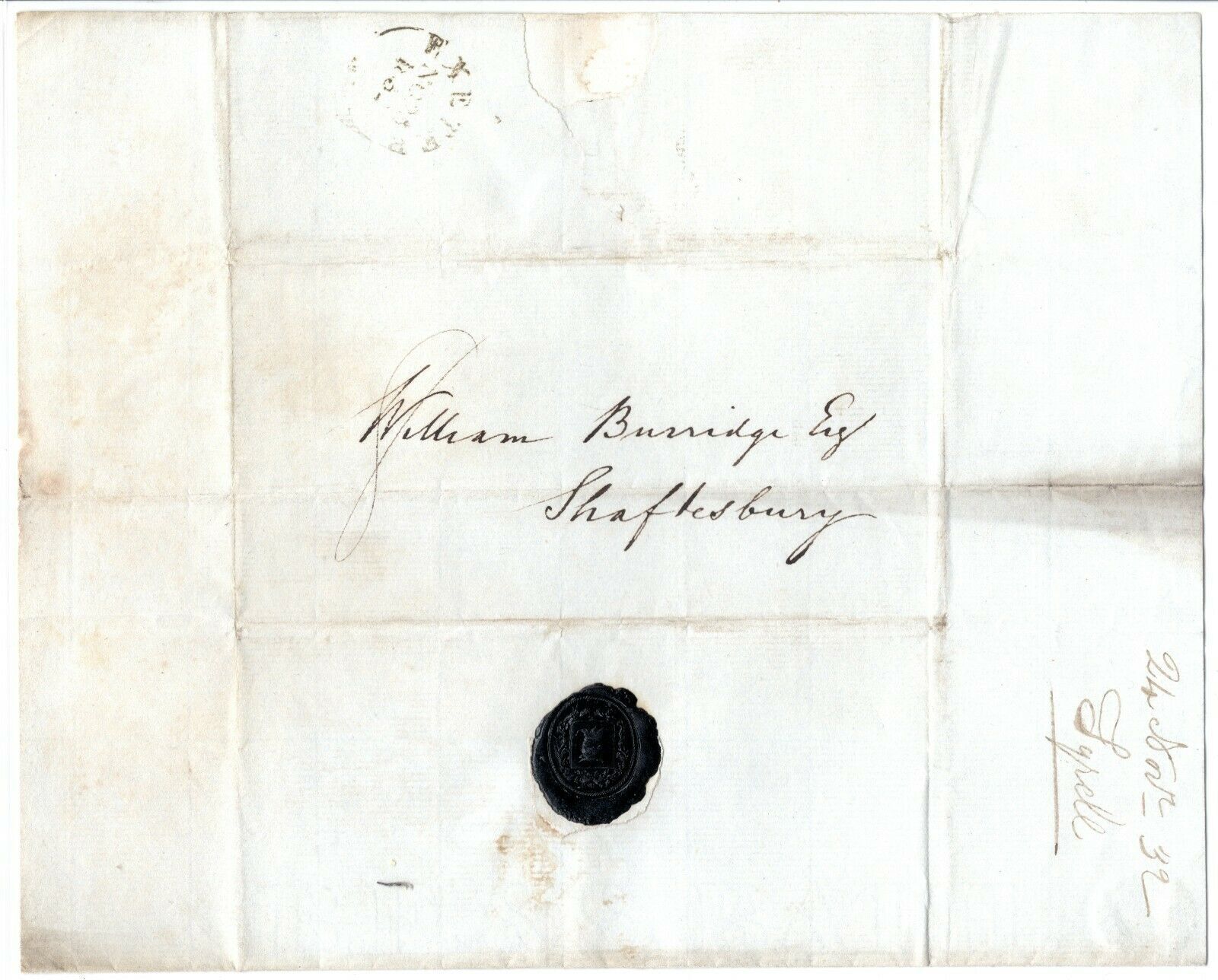 GB Devon Cover EL ex *EXETER CATHEDRAL YARD*Entire Letter Shaftesbury ...