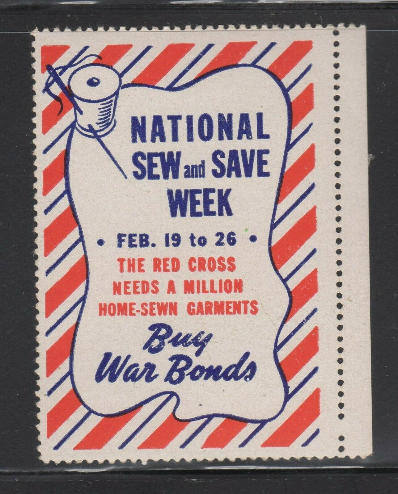 National Sew & Save Week WW2 Era Buy War Bonds Propaganda Advertising ...