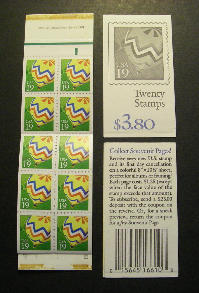 BK187, Scott 2530a, 19c Balloon, #1111, MNH Complete Booklet of 20 ...