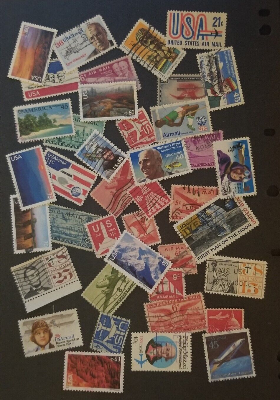 US 40 DIFFERENT Used Airmail BOB Back of Book Postage Stamp Lot z9115 ...