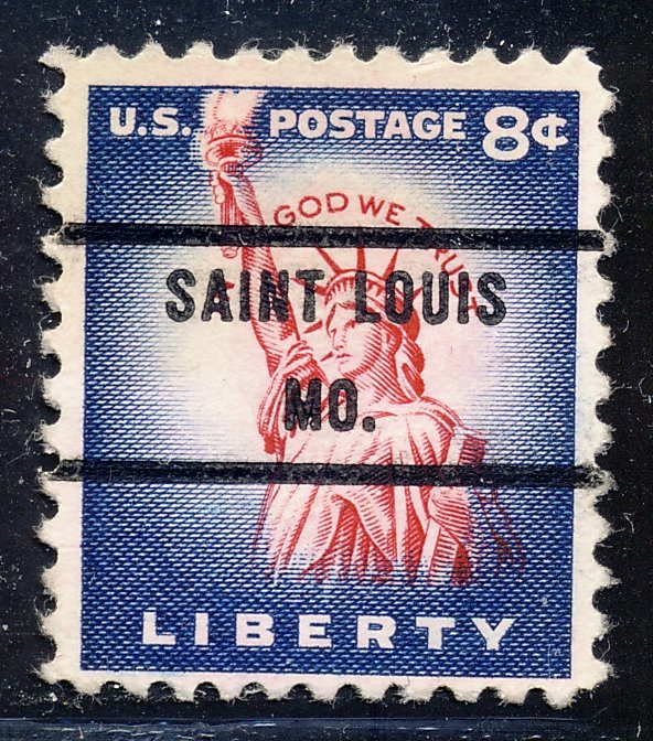 Saint Louis MO, 1041-76 Bureau Precancel, 8¢ Statue of Liberty | United ...