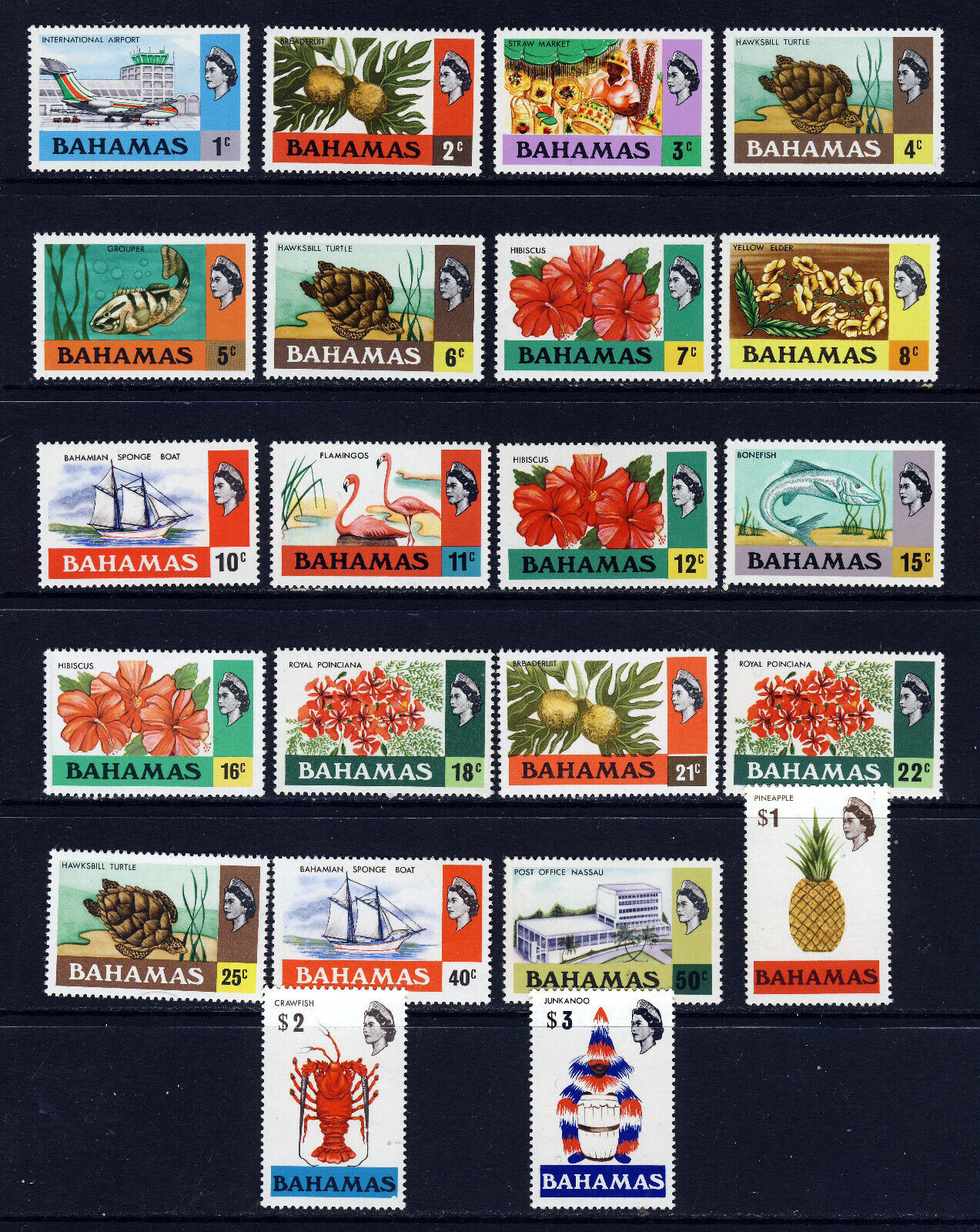 BAHAMAS QE II 1971 The Full Pictorial Set SG 359 to SG 373 MNH ...