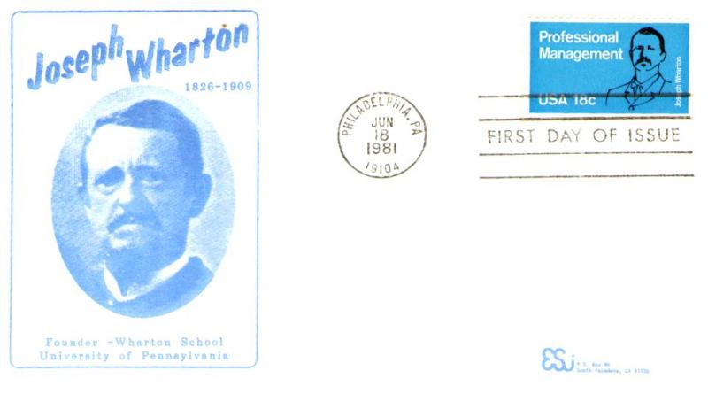 #1920 Professional Management - Joseph Wharton - ESI Cachet | United ...