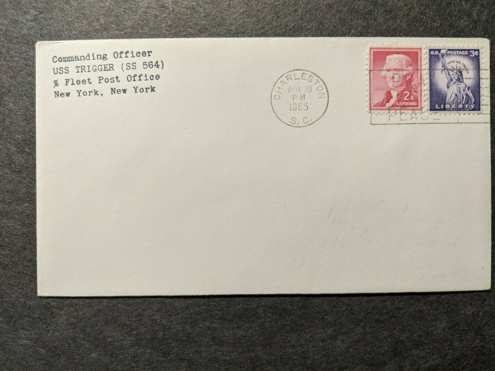 Submarine USS TRIGGER SS-564 Naval Cover 1965 Charleston, SC | United ...