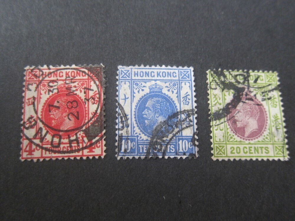 Hong Kong 1921 Sc 132,137,139 FU | Asia - Hong Kong, General Issue ...