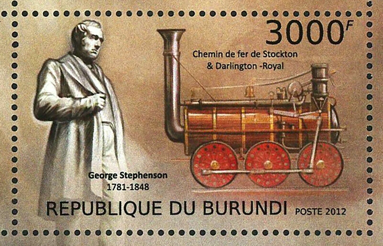 Invention Locomotive Stamp Richard Trevithick George Stephenson S/S MNH ...