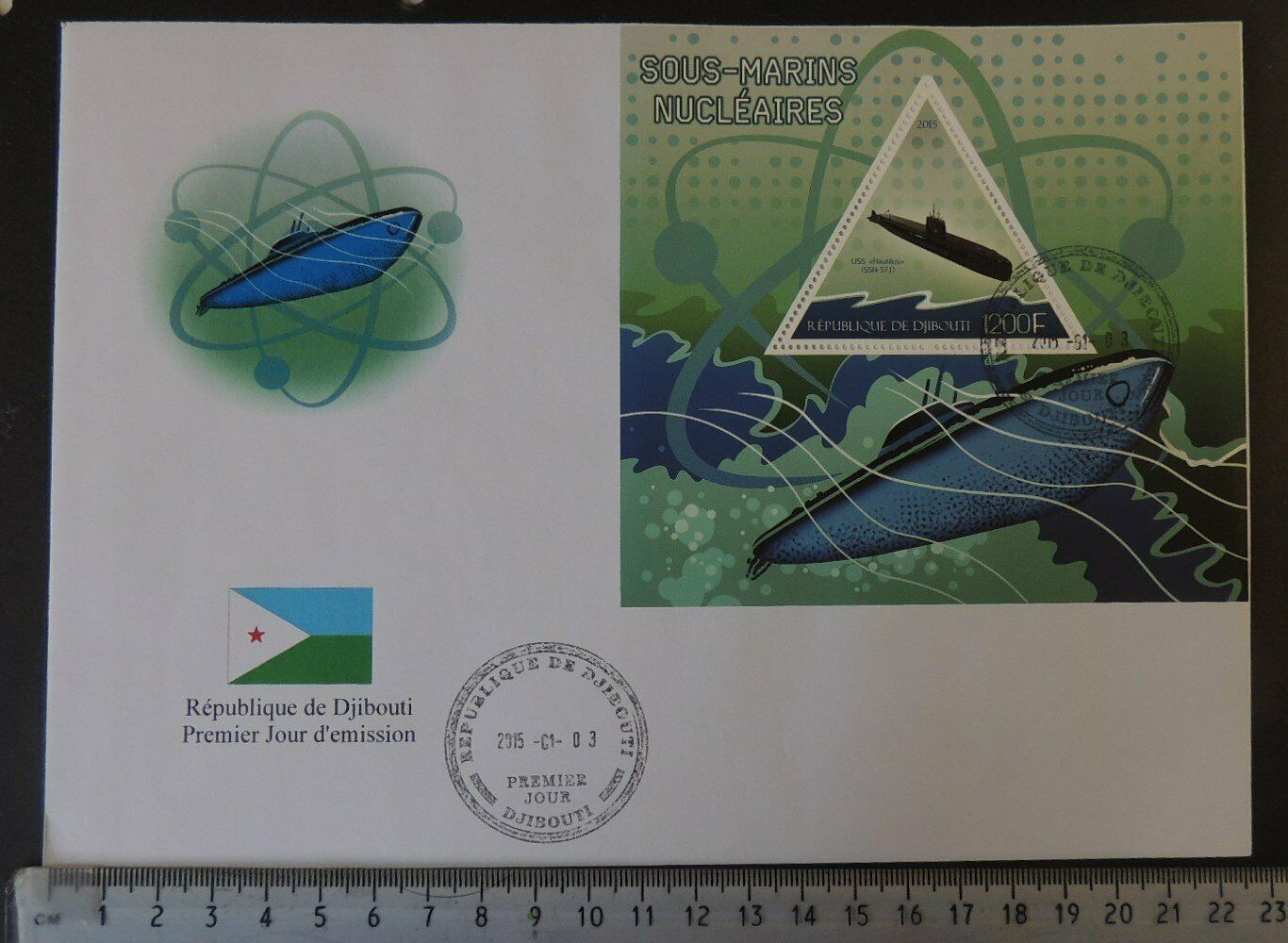 2015 large format FDC nuclear submarines militaria naval ships flags s ...