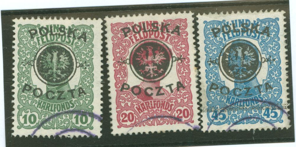 Poland #27-29 Used Single (Complete Set) | Europe - Poland, Stamp ...