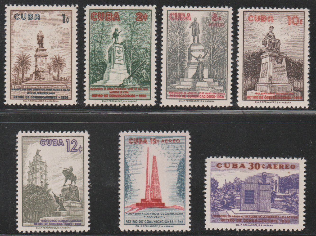 1960 Cuba Stamps Statues Complete Set NEW | Caribbean - Cuba, General ...