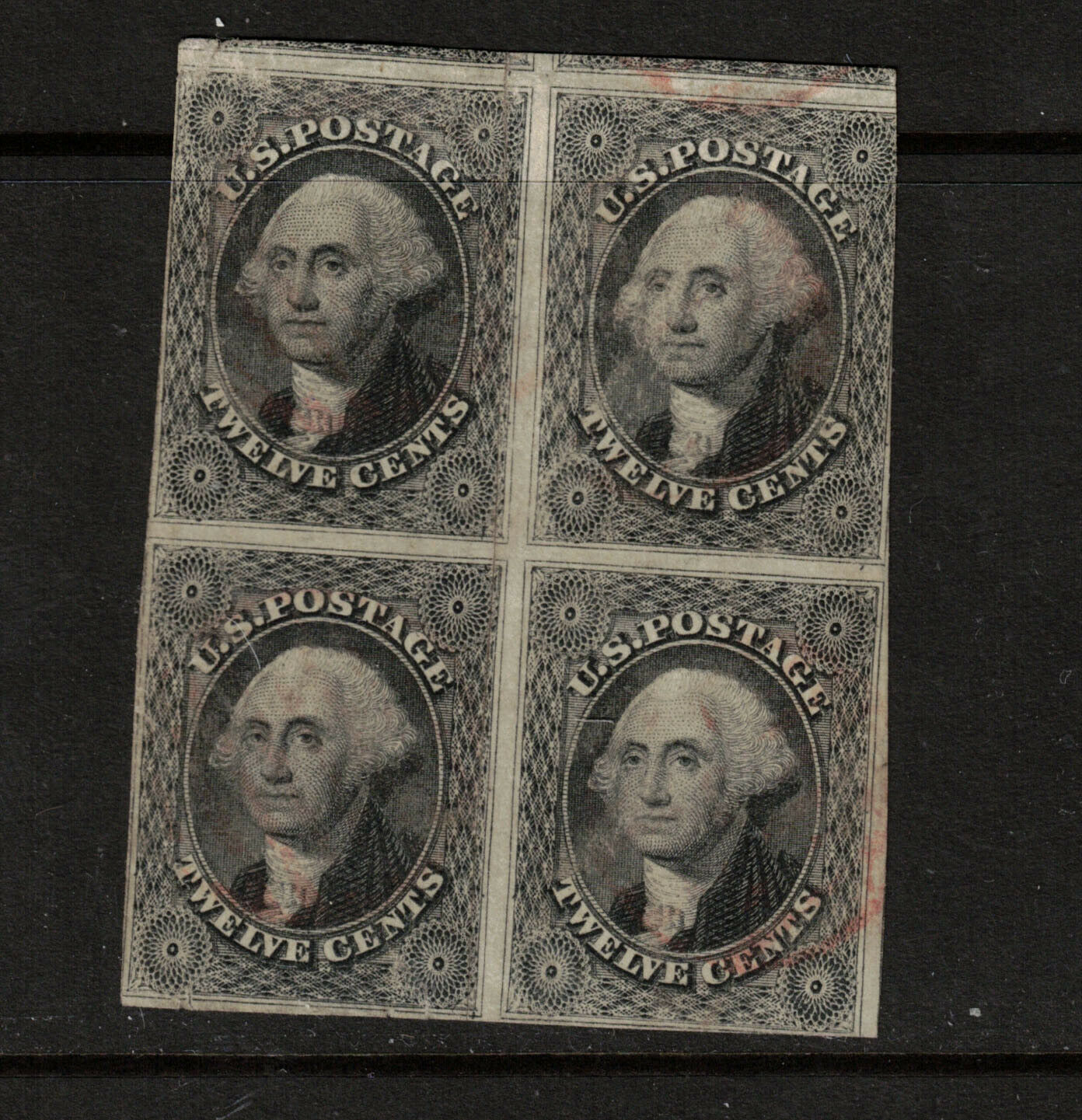 USA #17 Used Fine Rare Block - Separated Pairs But Now Sensibly ...