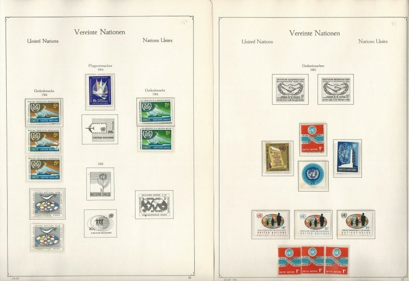 United Nations Stamp Collection on 22 KA-BE Pages, 1951-1969, JFZ ...
