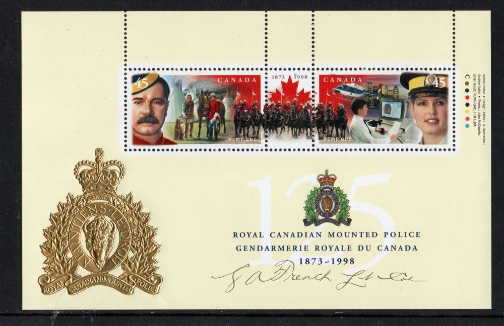 Canada Sc 1737b 1998 RCMP Anniversary French Signature stamp sheet mint ...