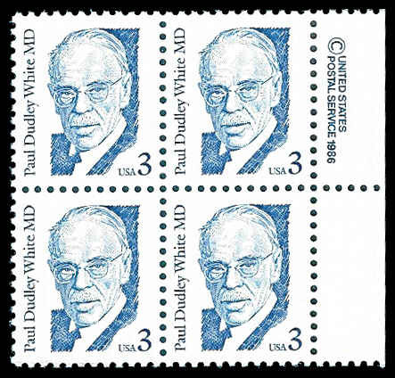 PCBstamps US #2170a CW 12c(4x3c)Dr. Paul D. White, dull gum, MNH, (CW-2 ...