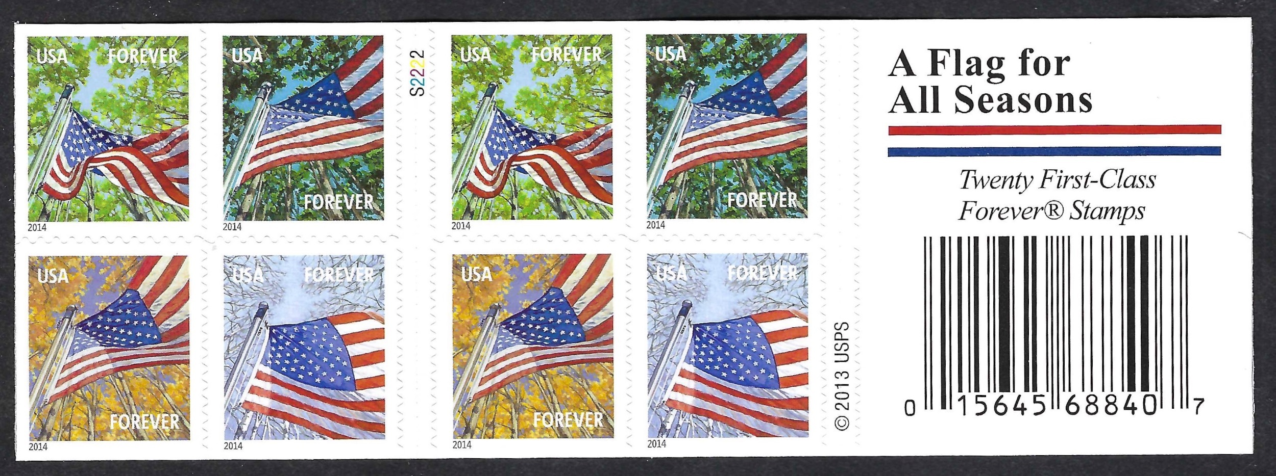 United States #4785h Flags (2014). Double-sided Booklet of 20. MNH ...