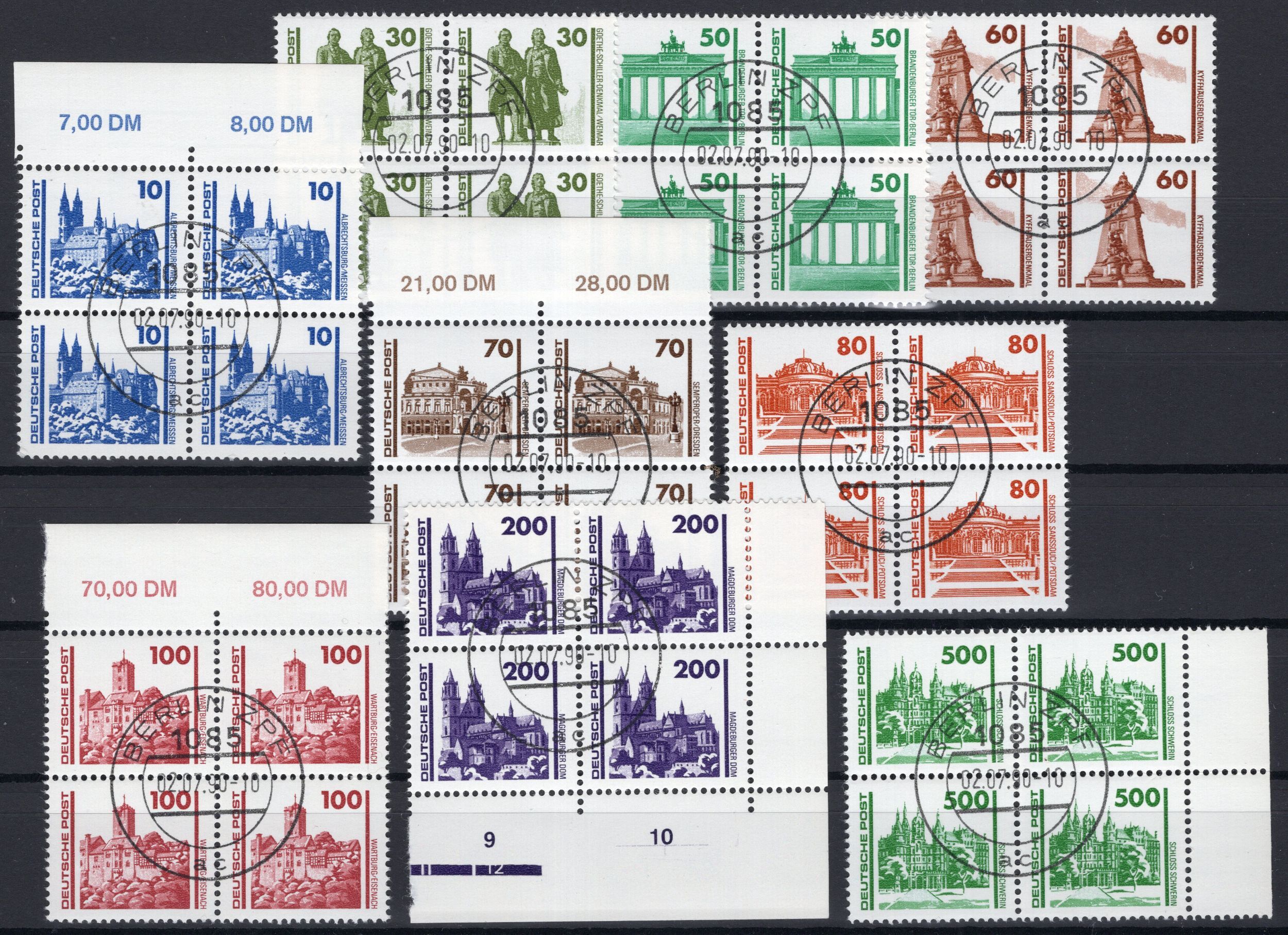 East Germany: 1990 Last Definitive Issue Used Blocks of 4 | Europe ...