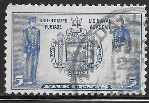 USA 794: 5c Seal of U.S. Naval Academy and Naval Midshipmen, used, F-VF ...