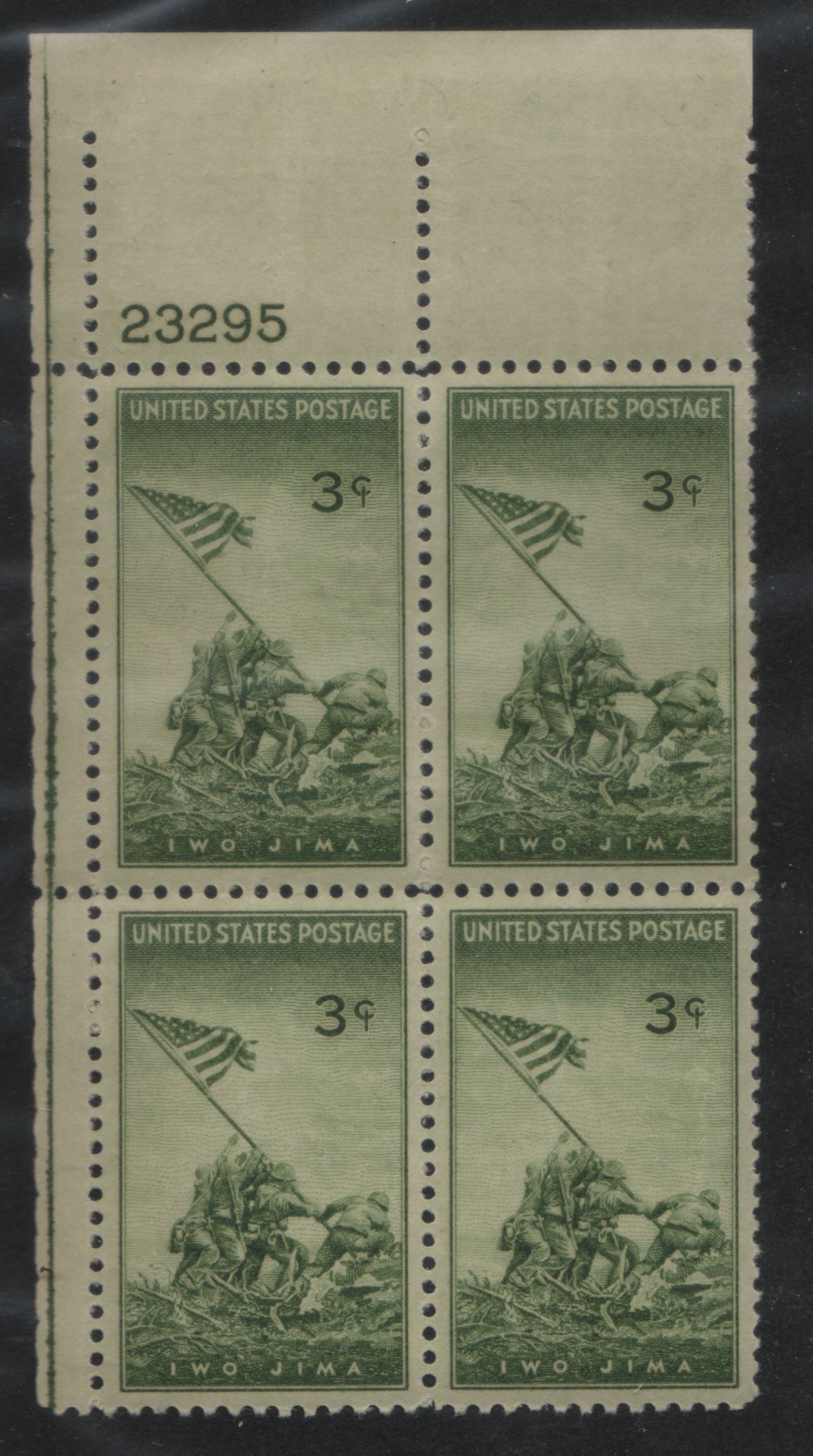 929 3c Iwo Jima 23295 UL Plate Block | United States, General Issue ...