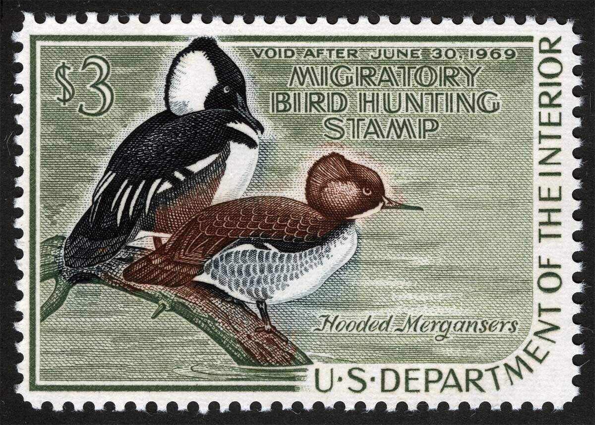 US Sc RW35 Multicolor $3.00 1968 MNH Original Gum Duck Hunting Stamp ...