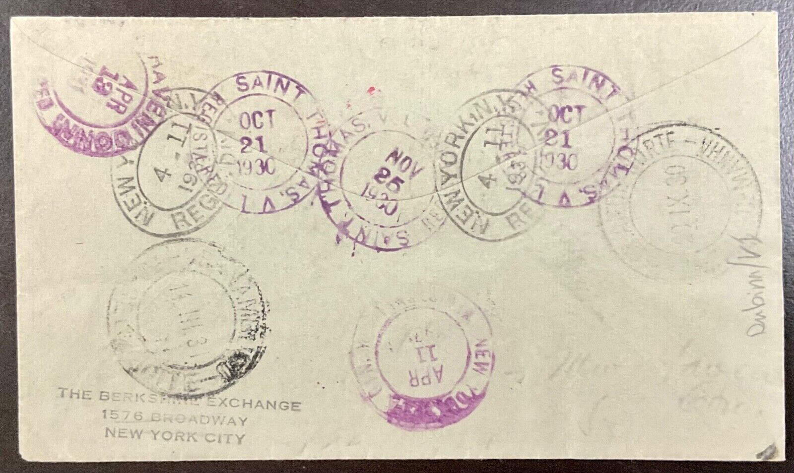 1930 Flight Cover 1st Flight Air Mail French Guiana/Brazil Forwarded ...