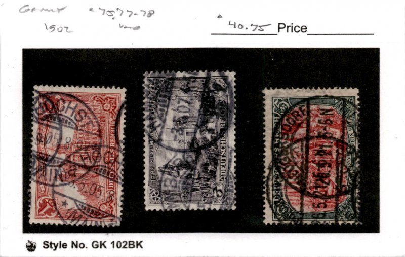 Germany, Postage Stamp, #75, 77-78 Used, 1902 (AB) | Europe - Germany ...