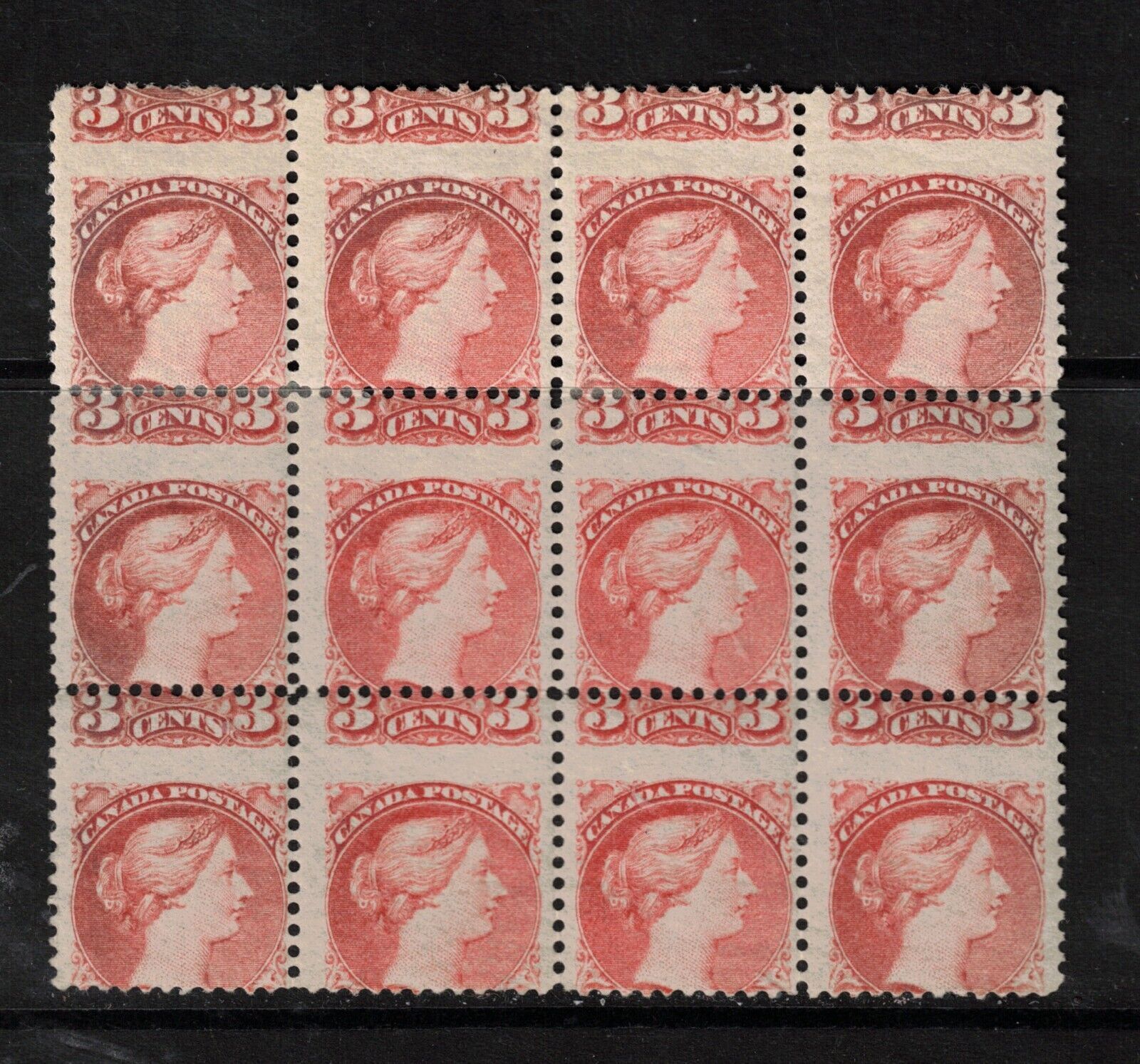 Canada #41 Mint Spectacular Misperfed Variety Block Of Twelve Full OG ...