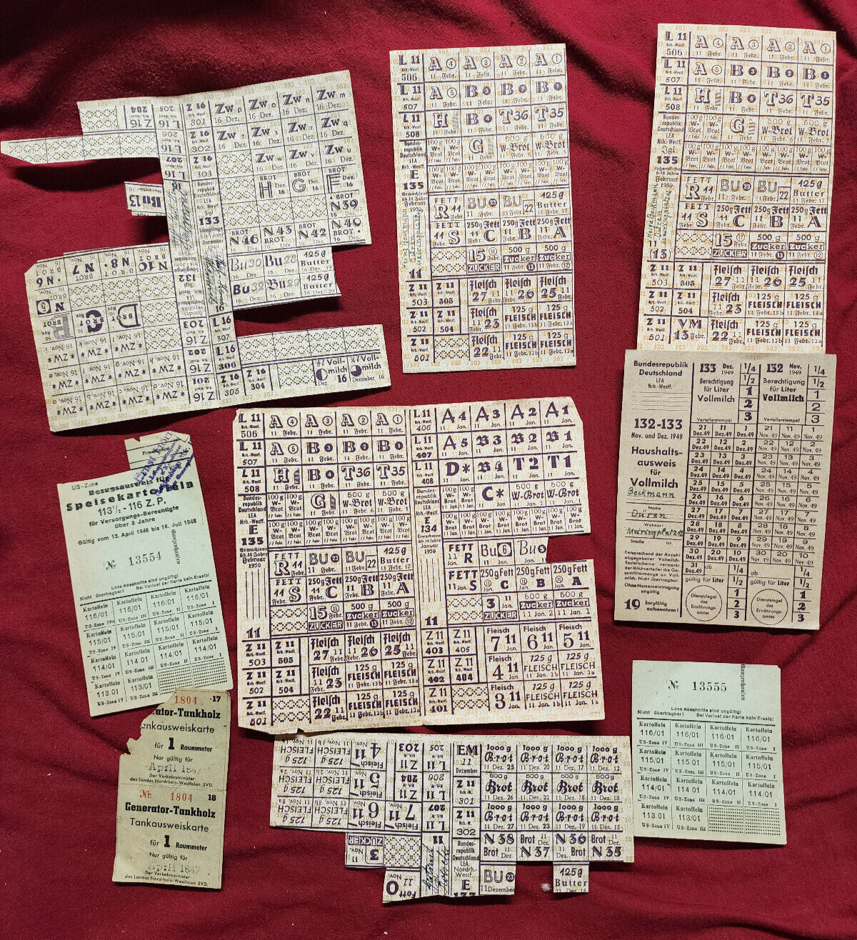 WW2 WWII era German Post War time Rations stamps paper document 1940s ...