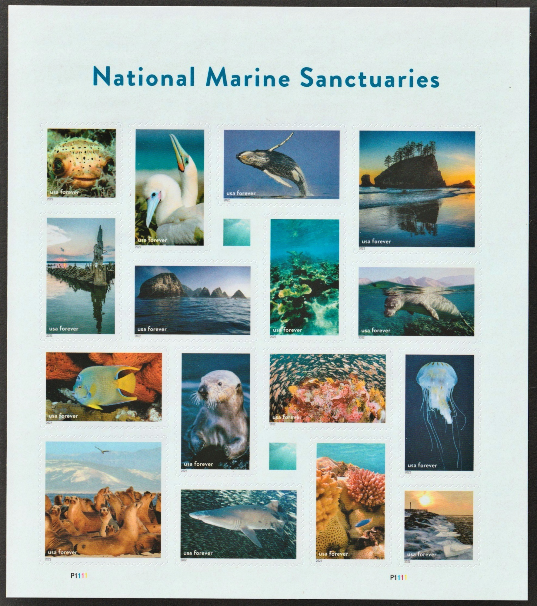 USA Sc. 5713 (60c) Marine Sanctuaries 2022 MNH pane of 16 | United ...