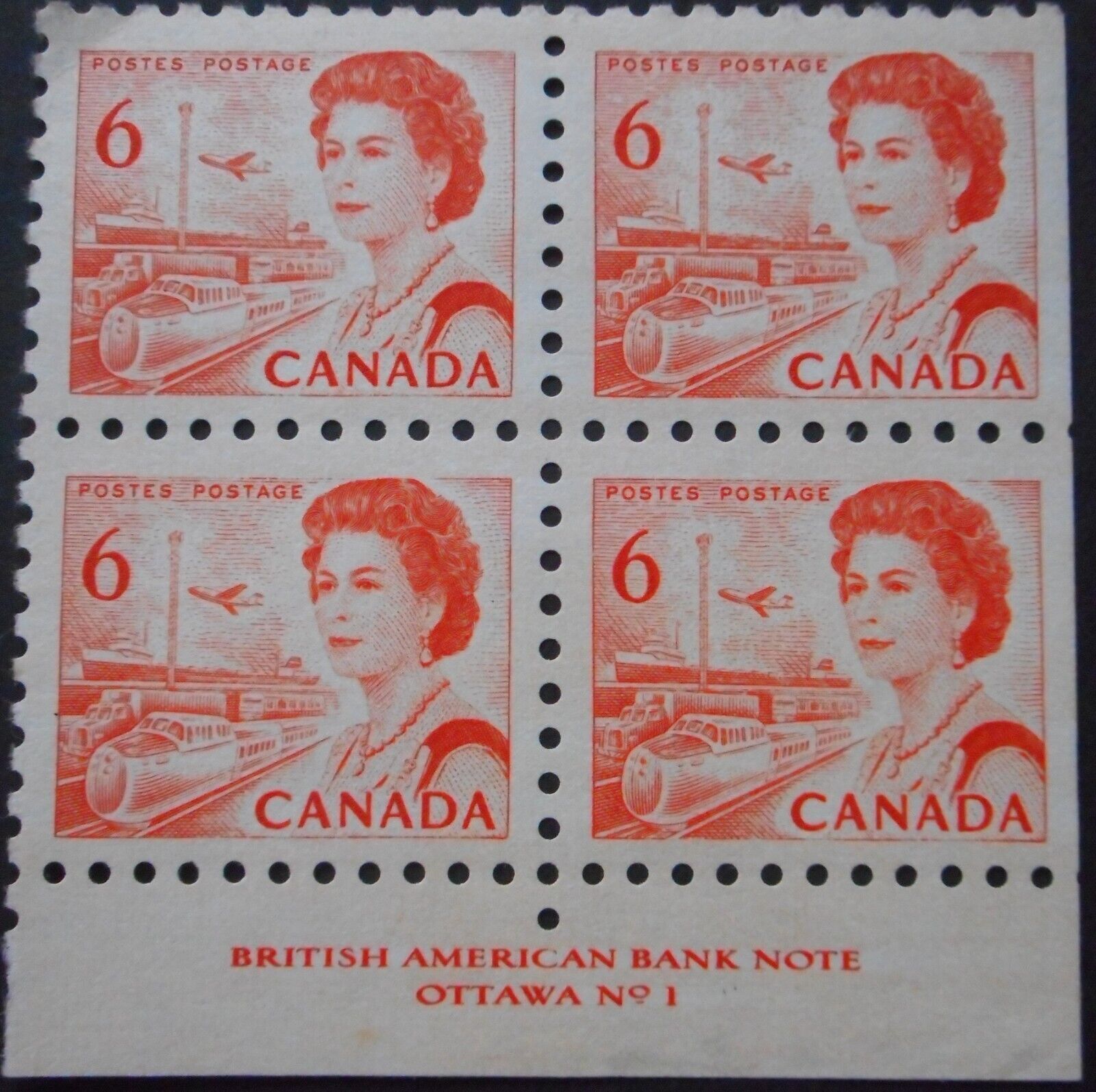 Canada 1969 QEII Six Cents Imprint block SG 594 u/mint | Canada, Stamp ...