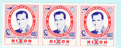 Richard Nixon - Strip of Three Campaign Labels | Worldwide - Other ...