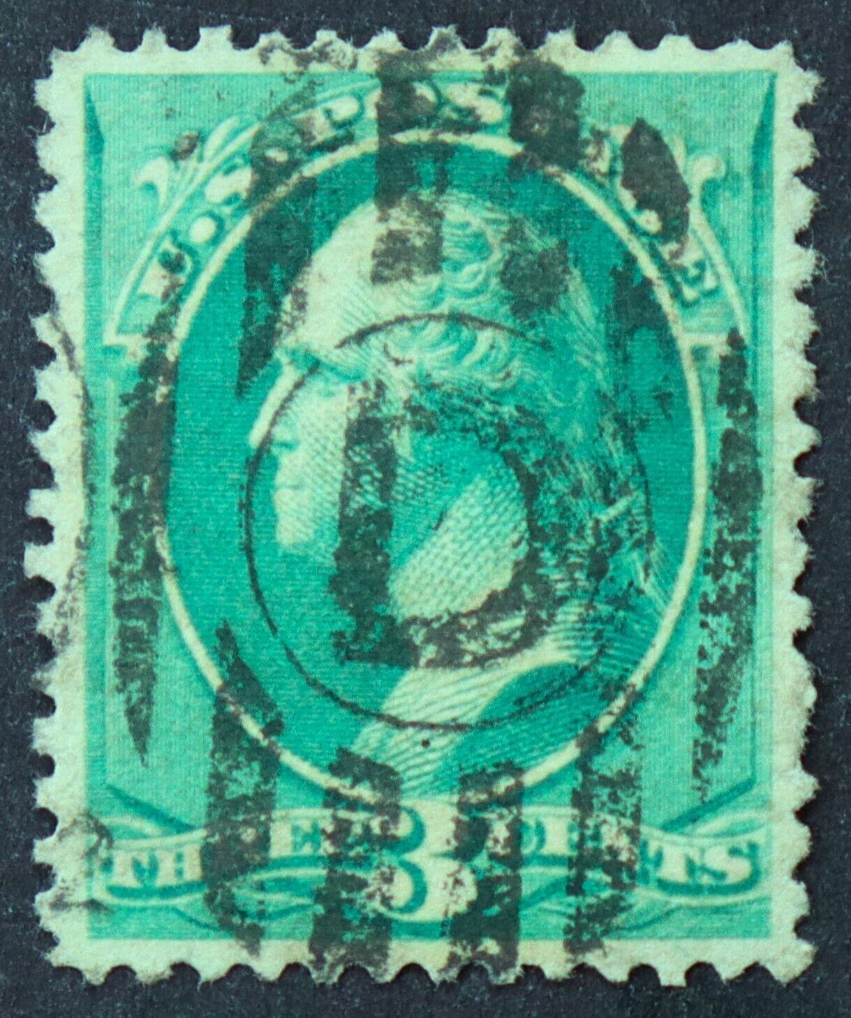 U.S. Used Stamp Scott #158 3c Washington, Superb. Lovely "D" Duplex ...