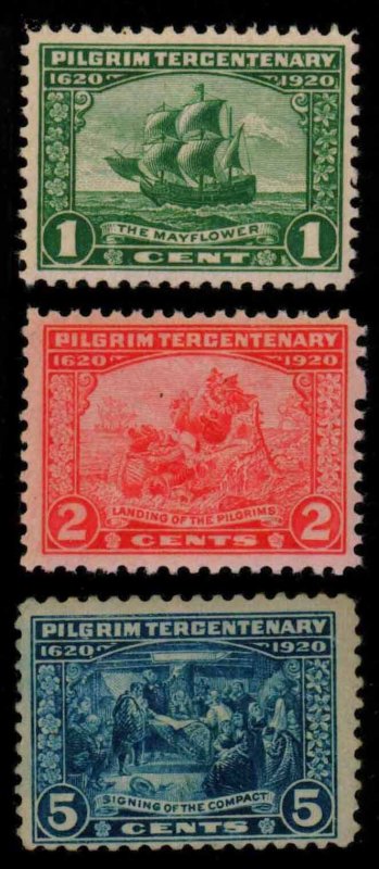 US.#548-550 Pilgrim Tercentenary SET of 1920 - NH/ LH - VF - $57.00 ...