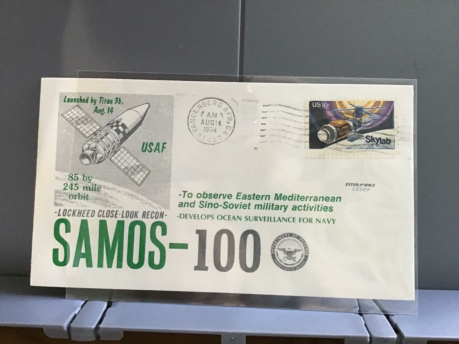U.S.A 1974 SAMOS-100 Space stamp cover R29383 | United States, Stamp ...